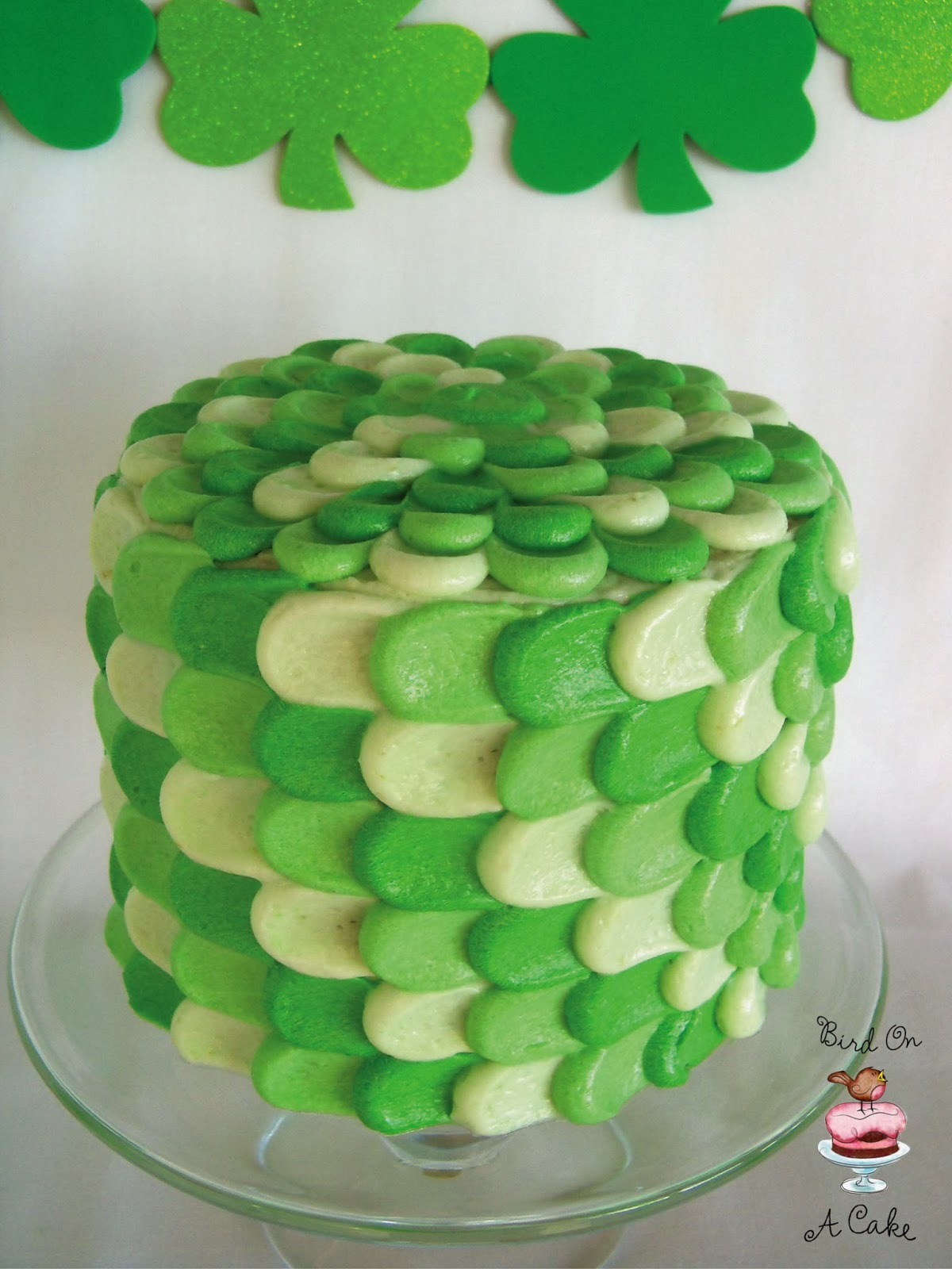 Bird On A Cake: St. Patrick's Day Green Petal Cake