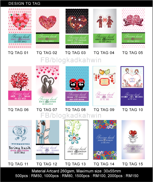 Blog Kad Kahwin: TQ tag, Tag Terima Kasih