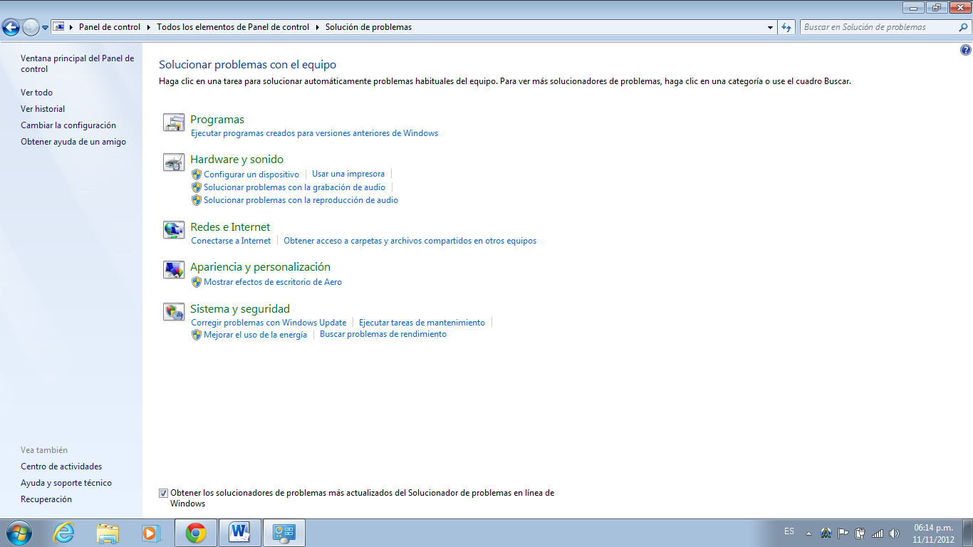 INFORMATICA: Panel de control