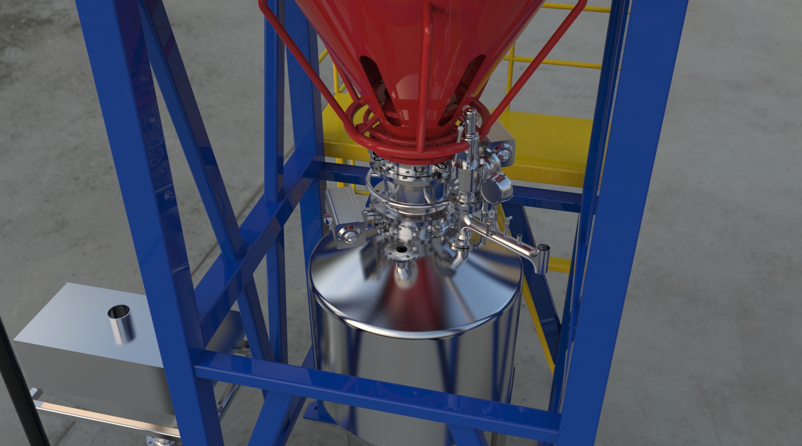 POWDER SILO AND TRANSFER CONVEYOR || Download free 3D cad models #100135