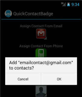 How to use QuickContactBadge in Android - Terraligno