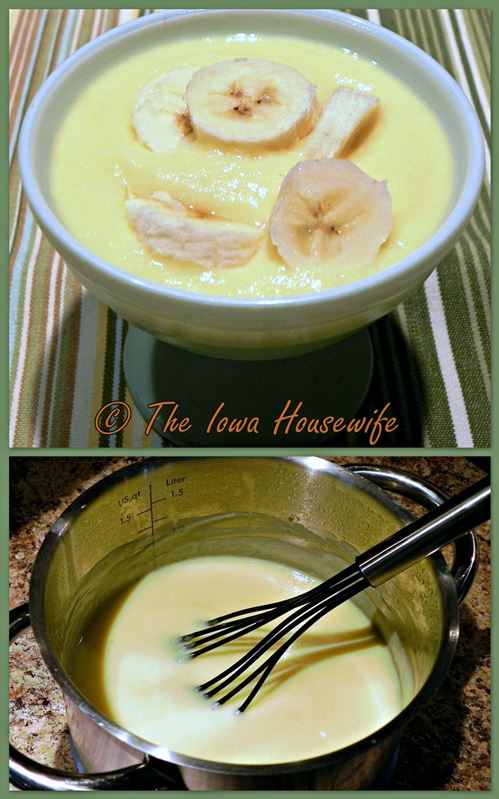 The Iowa Housewife: Banana Custard Pudding