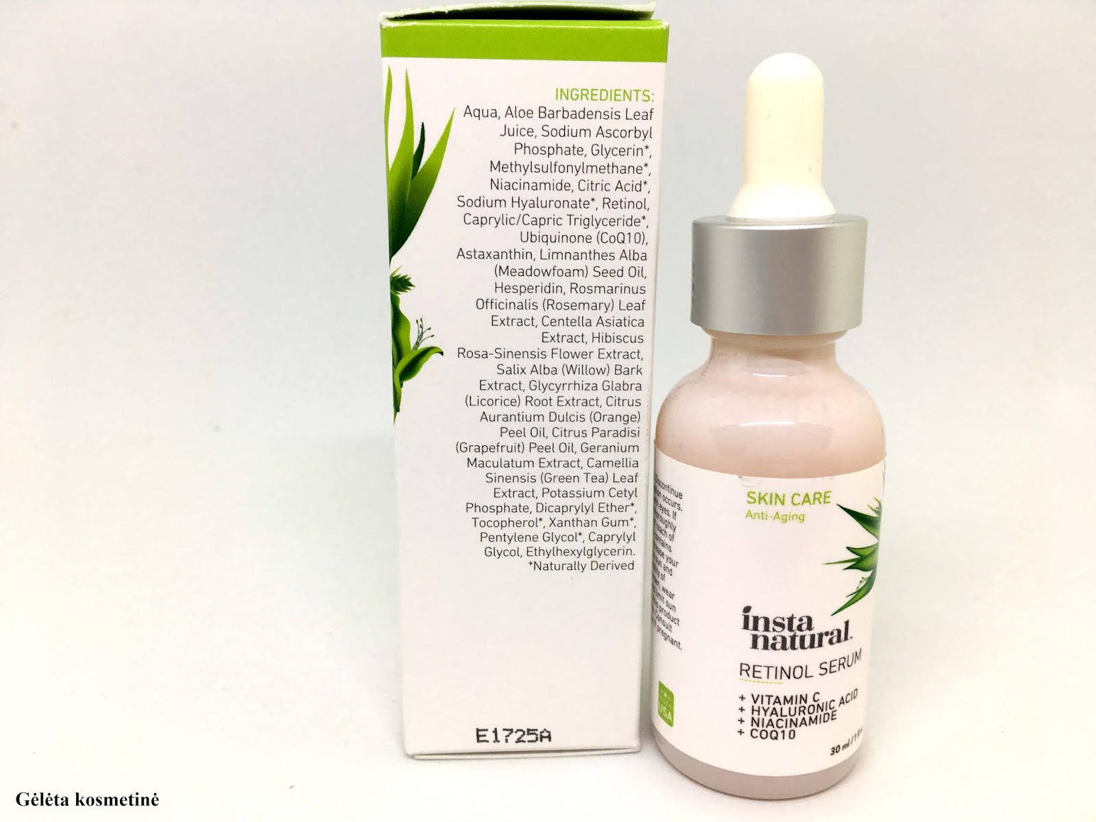 INSTA NATURAL "Retinol Serum" veido serumas su vitaminu C, hialurono ...