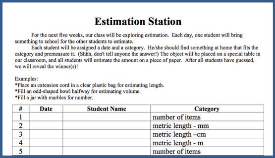 Teaching . . . Seriously: Estimation Station