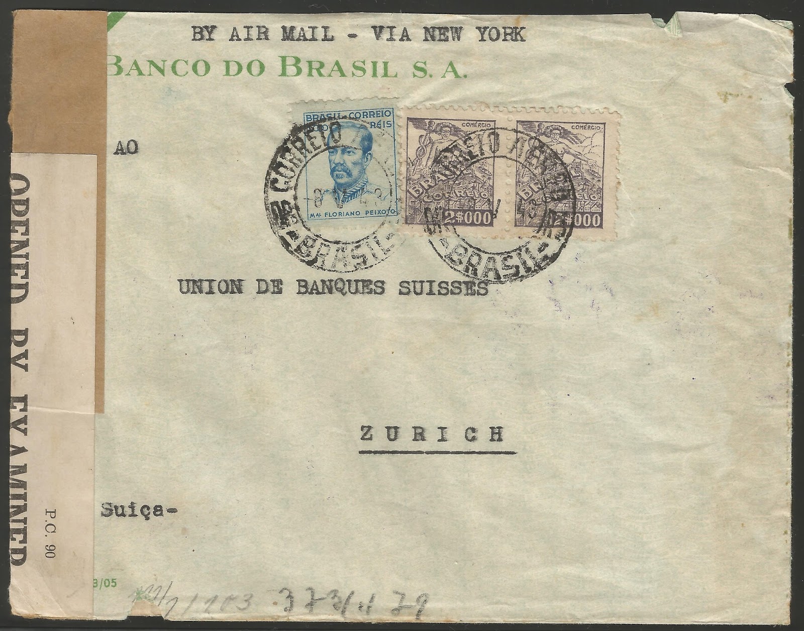 Selos postais e outras coisas legais: De Porto Alegre para Zurique.