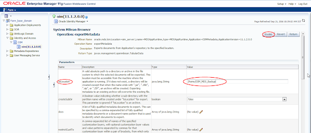 Oracle Identity Manager Academy: OIM 11g - Exporting MDS Data Using EM Console.