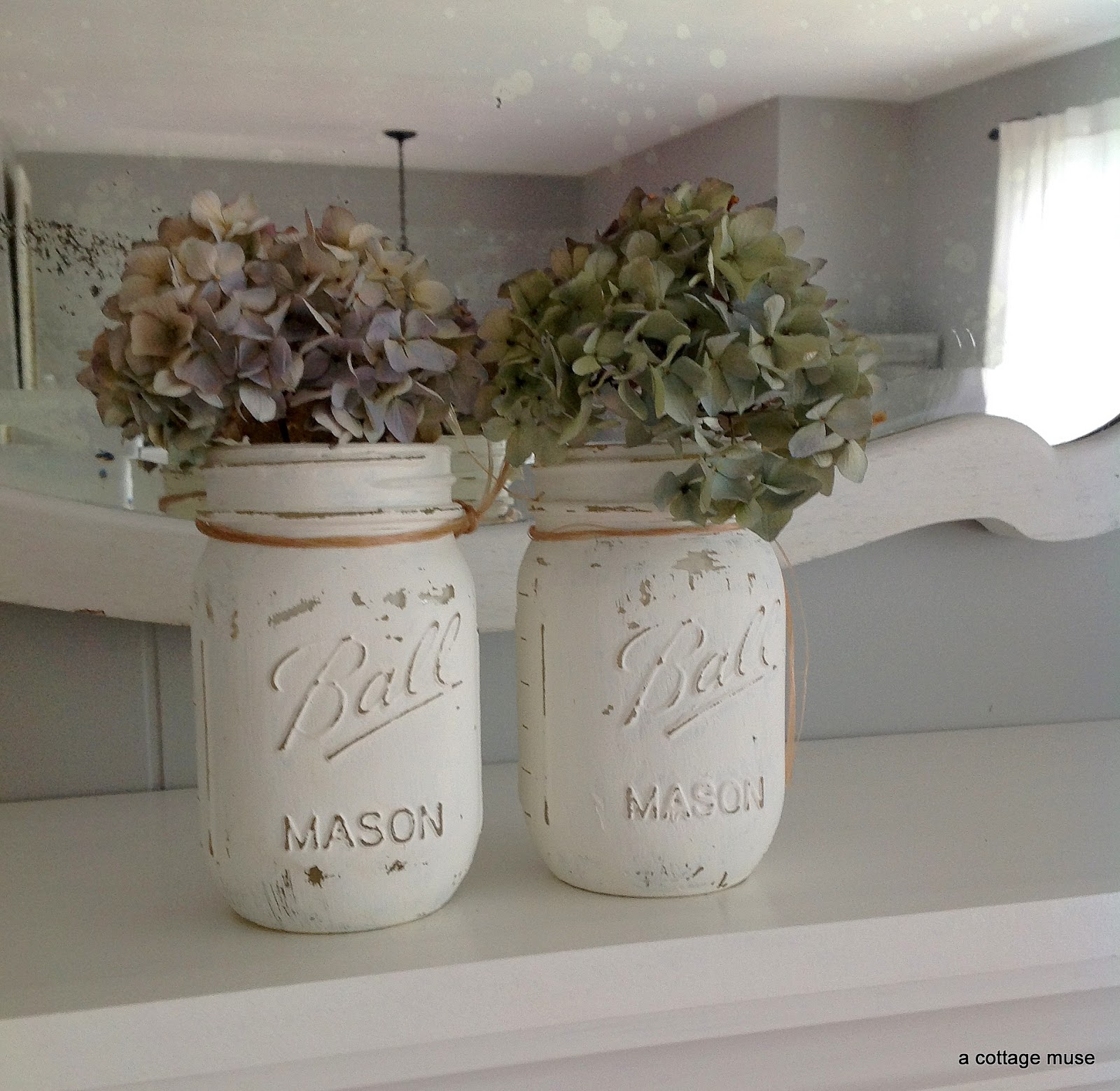 A Cottage Muse: pretty painted mason jars...
