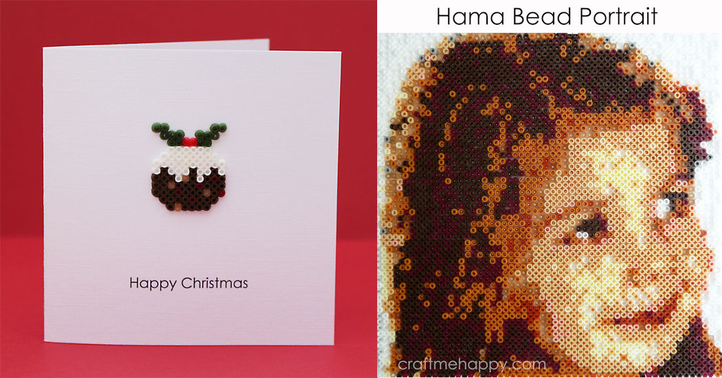 Mini Hama Bead Wreath Christmas card | Craft me Happy!: Mini Hama Bead ...