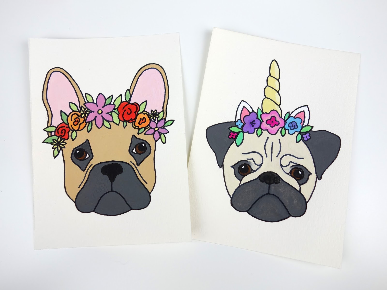 Always Arty: New Paintings: Dogs in Flower Crowns