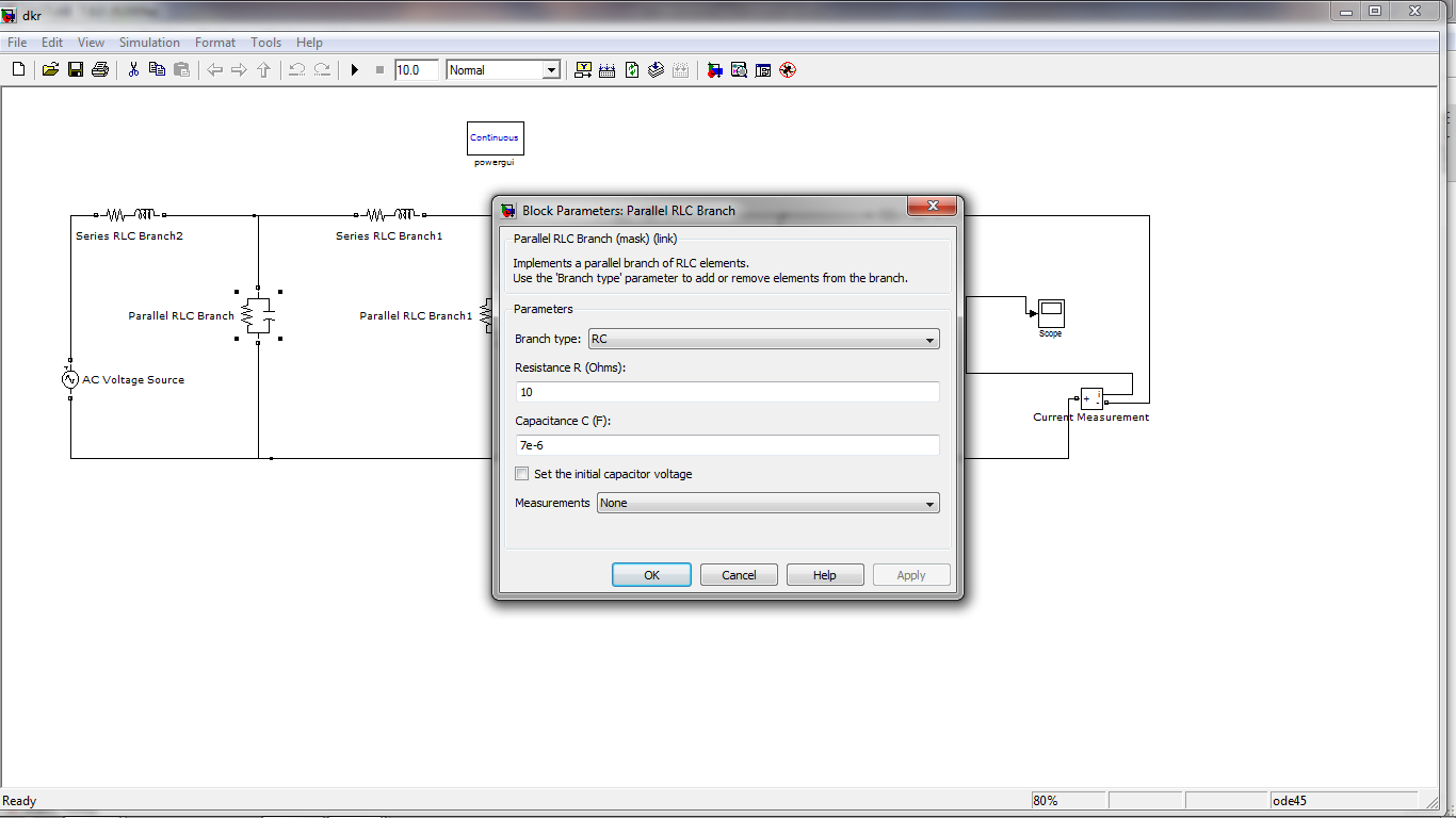 Membuat rangkaian RLC menggunakan Simulink di Matlab
