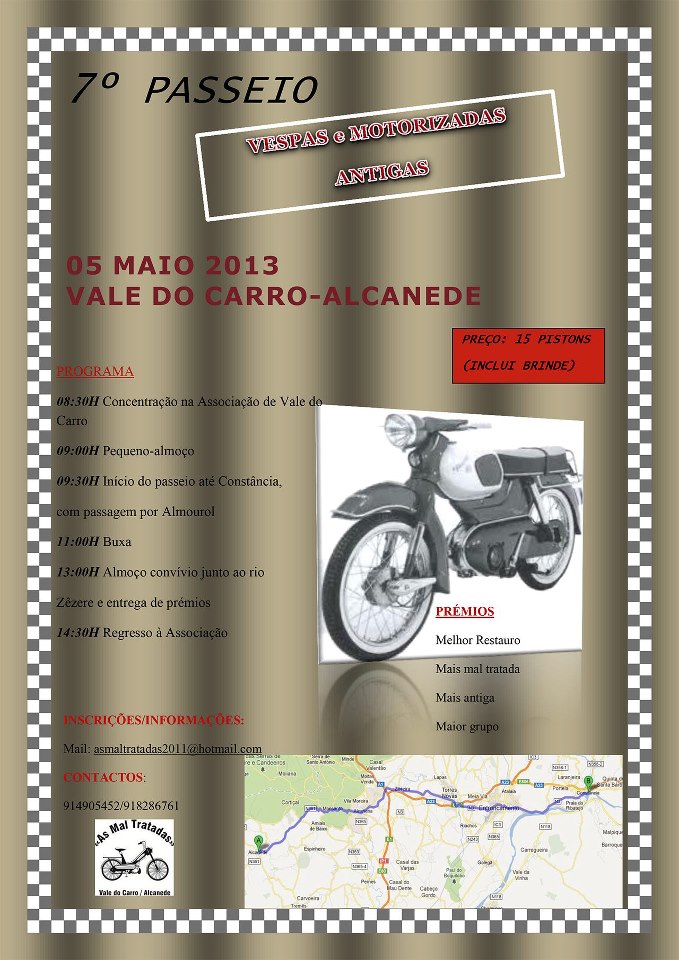 7.º Passeio Vespas e Motorizadas Antigas - Vale do Carro - Alcanede