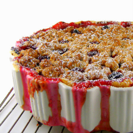 One Perfect Bite: Sour Cherry Tart with Streusel Topping - Away A While ...