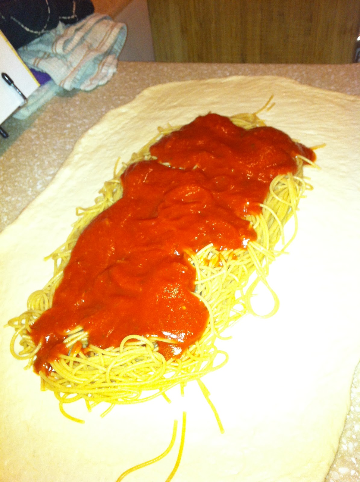 Mama Feta's Meals: Braided Spaghetti Bread