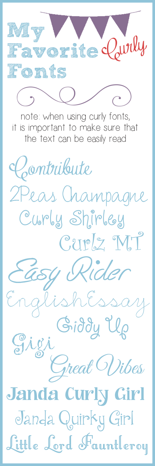 Life Is A Trip Worth Taking: My Favorite Curly Fonts!