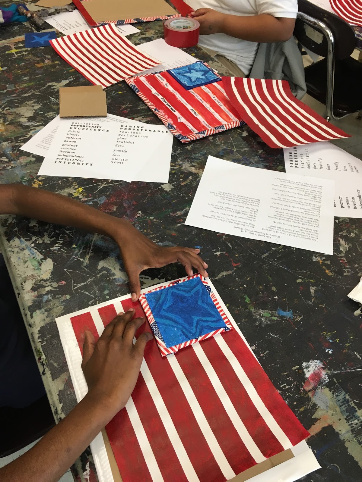 Ms. Bernini's Art Class: Jasper Johns inspired American Flags