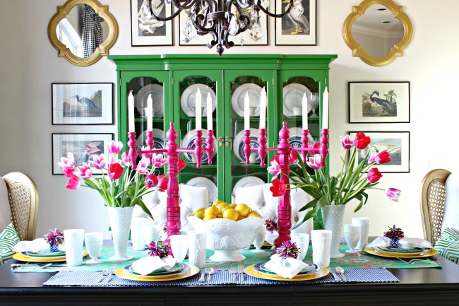 HOW TO SET A PRETTY TABLE- SPRING/EASTER TABLESCAPE | Dimples and Tangles