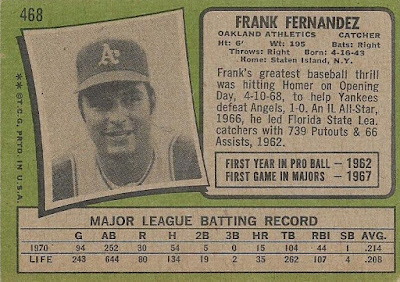 Topps 1971: no. 468 - frank fernandez