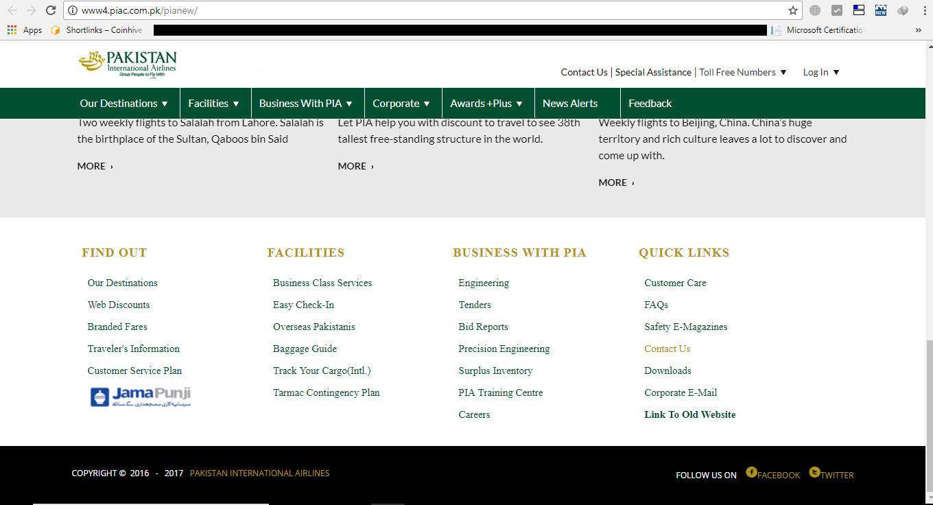 Things Should Be on Their PIA (Pakistan International Airlines) Website ...