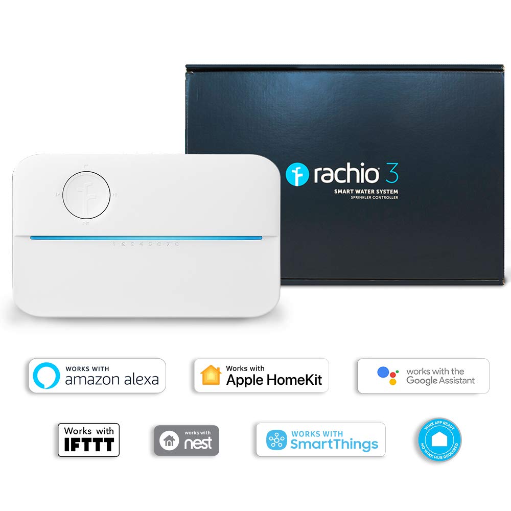 Rachio 3 WiFi Smart Lawn Sprinkler Controller, Works with Alexa, 8-Zone