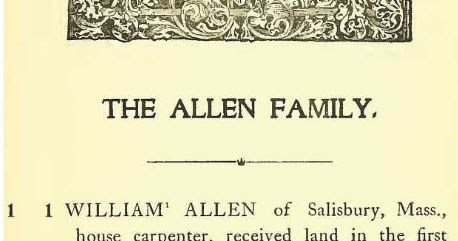 Upper Level: William Allen 1611-1686 Ann Goodale 1618-1678