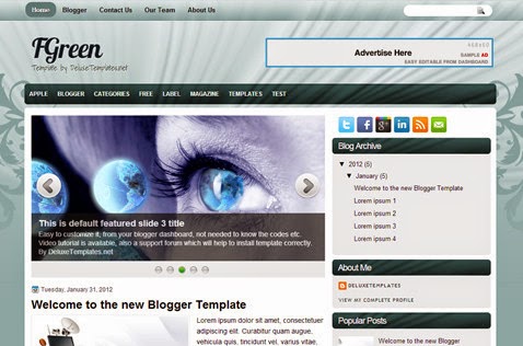 F Green : Blogger Template - US Blogger Lab