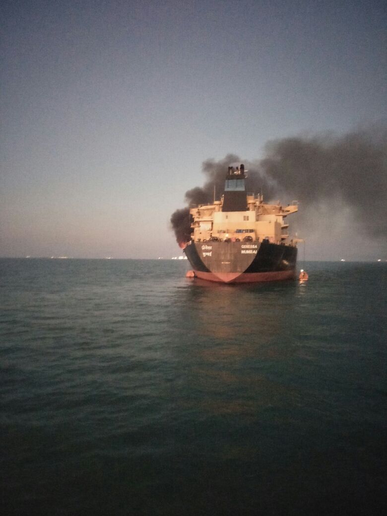 Fire onboard oil vessel off Gujarat coast, crew rescued