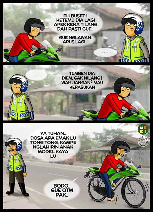 Meme Comic Si Otong dan Pak Polisi | Coretan Tanpa Cerita