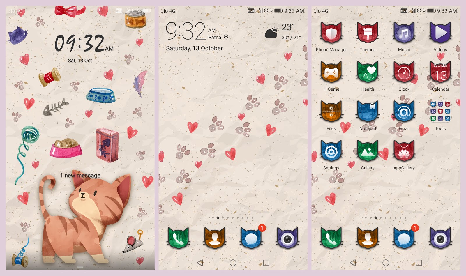 Top 5 Cute Kitty Theme with Dynamic Lock-screen for EMUI 5/8 ...