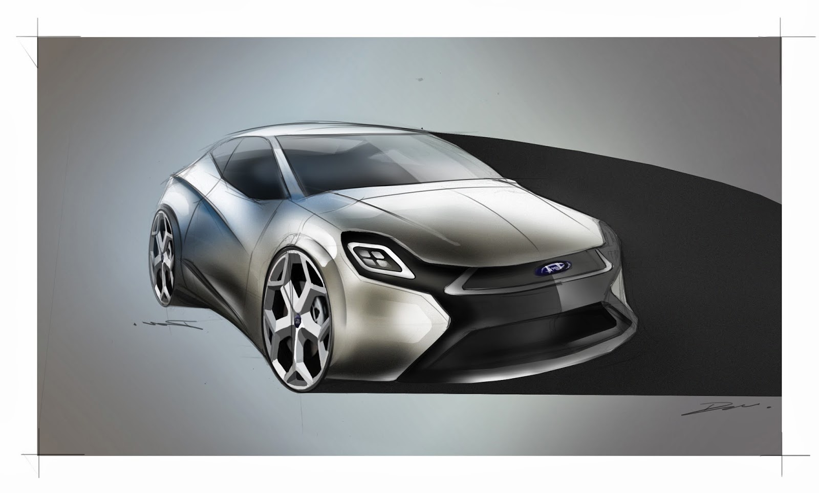 Car design, sketches and drawings.: Work in progress - Ford Puma Redesign