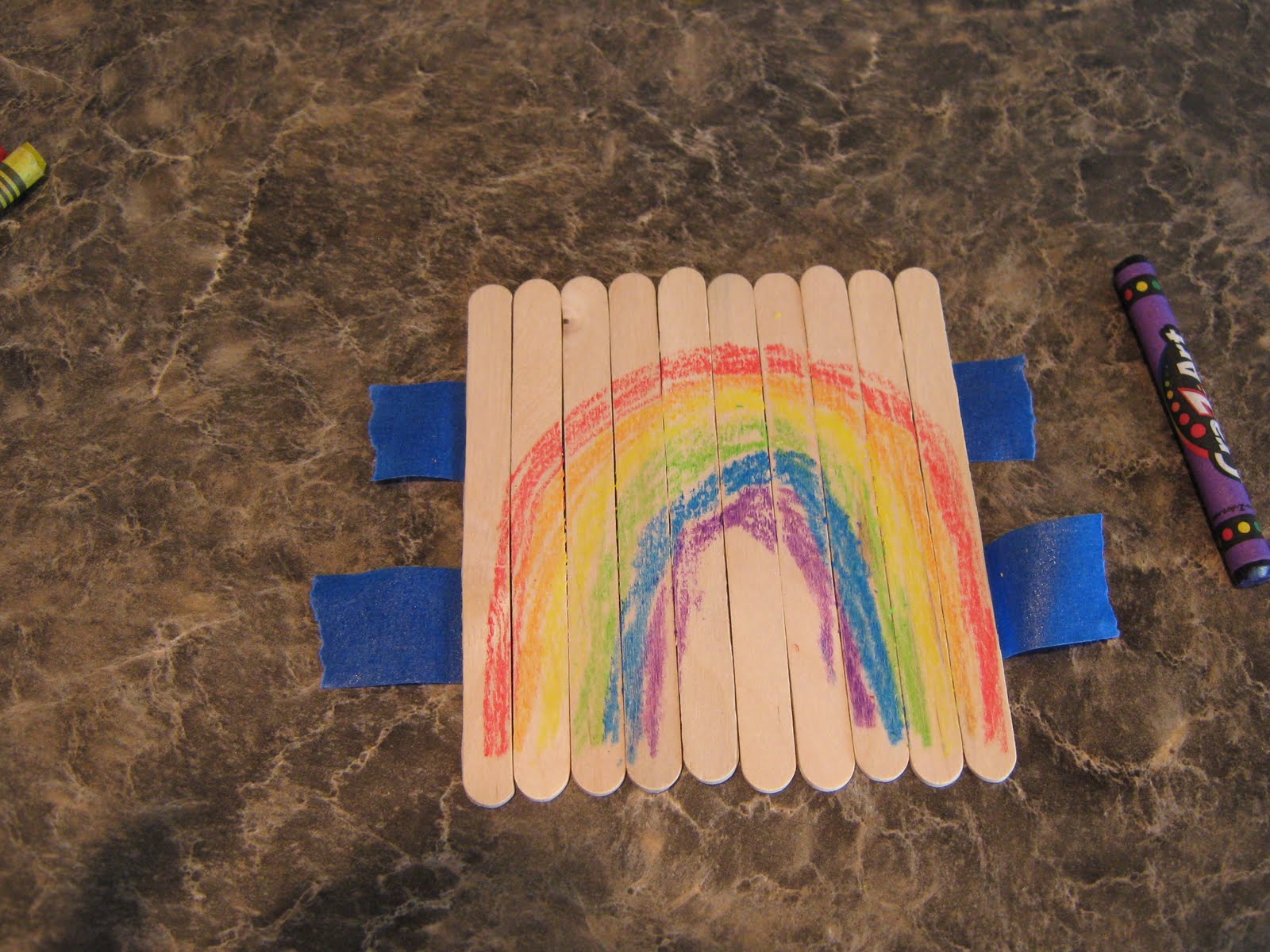 Almost Unschoolers: Popsicle Stick Rainbow Counting Puzzle