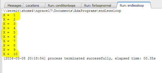 Progress of Learning ADA Programming: Loops!