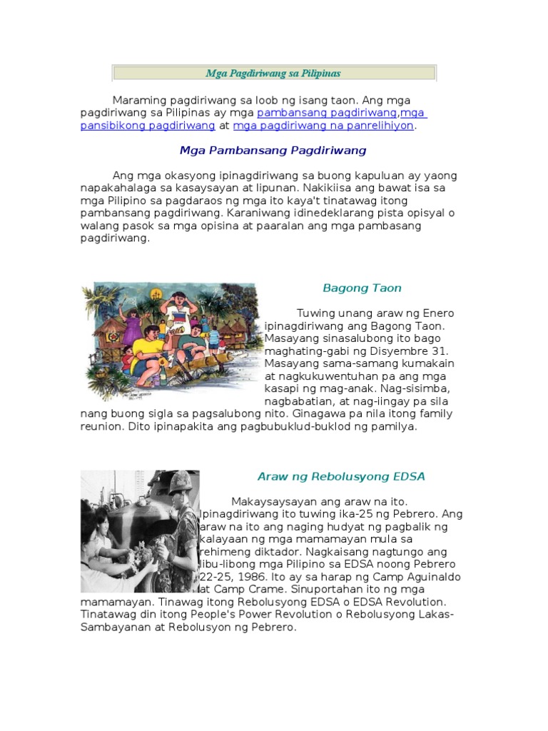 mga pagdiriwang sa pilipinas - philippin news collections