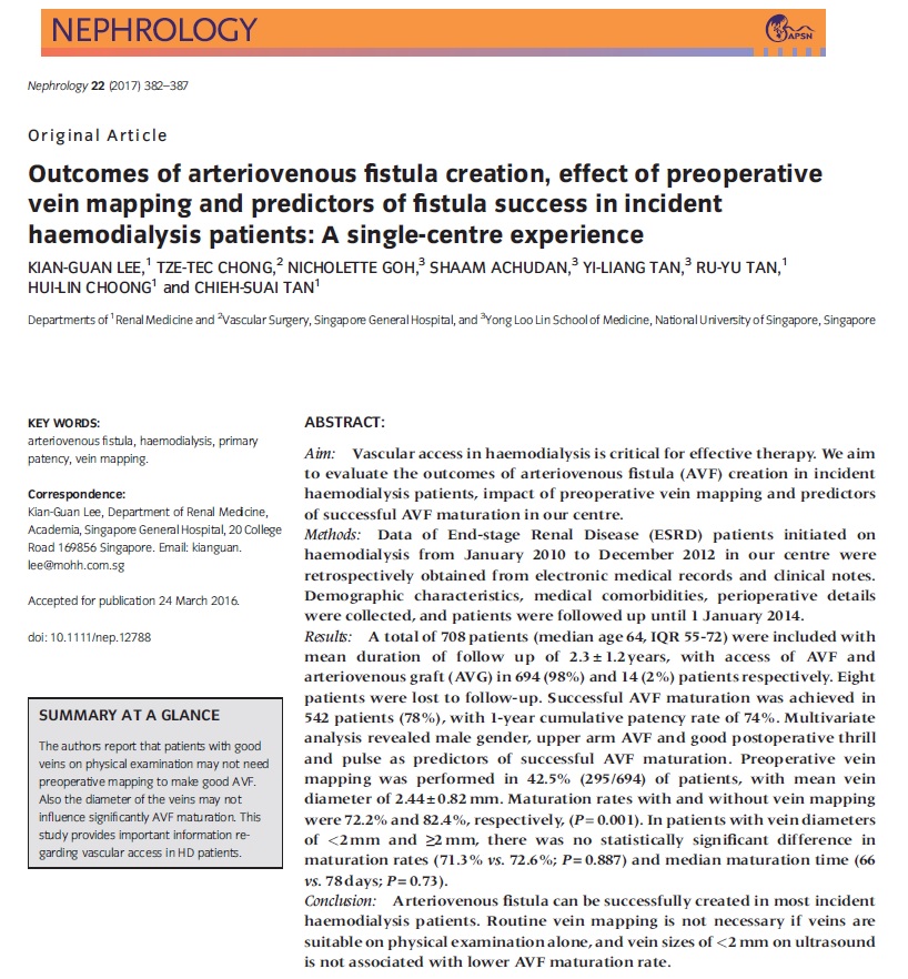 Life of Medicine & Magic: Outcome of AVF Creation, Effects of Preop ...
