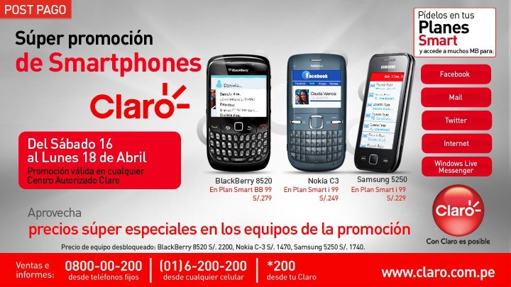 CLARO QUE TIENES MAS: Promoción Smartphones Claro