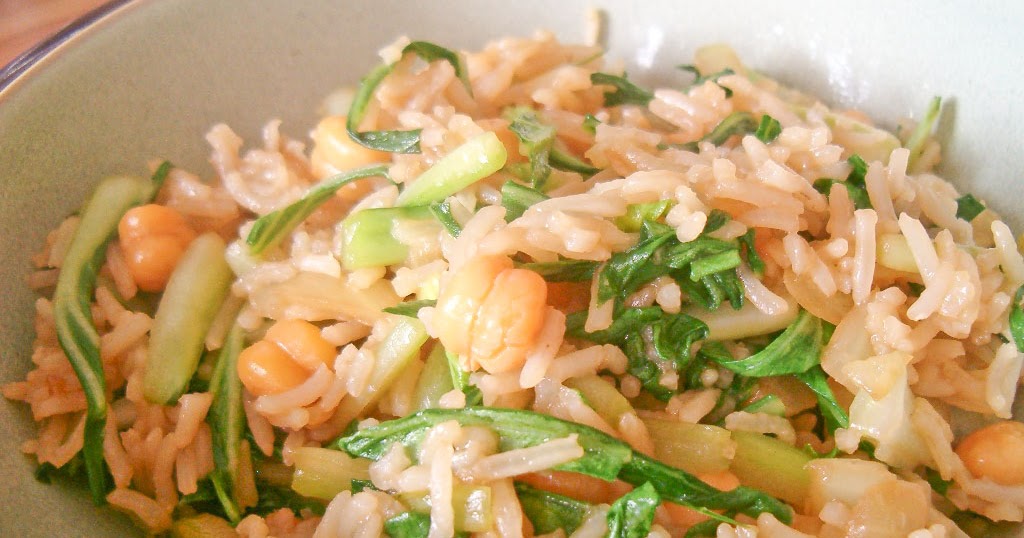 maple•spice: Garlicky Pak Choi and Chickpea Rice