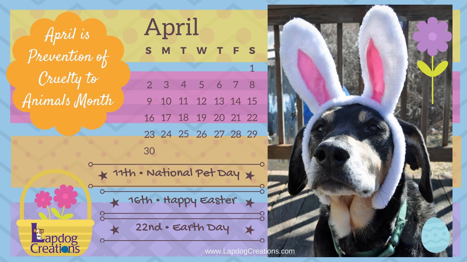 Lapdog Creations: Goodbye March, Hello April #Calendar #DesktopCalendar