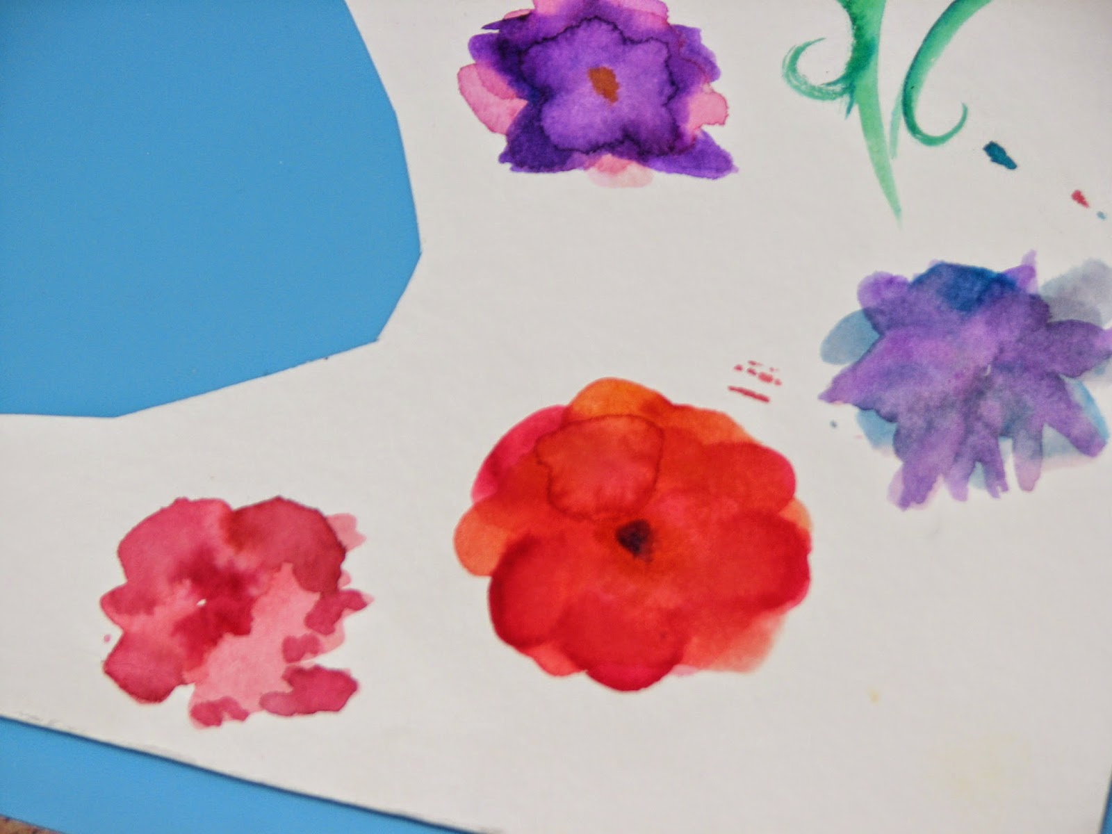 Ink Stains: Color Burst Watercolor Flower Experiments