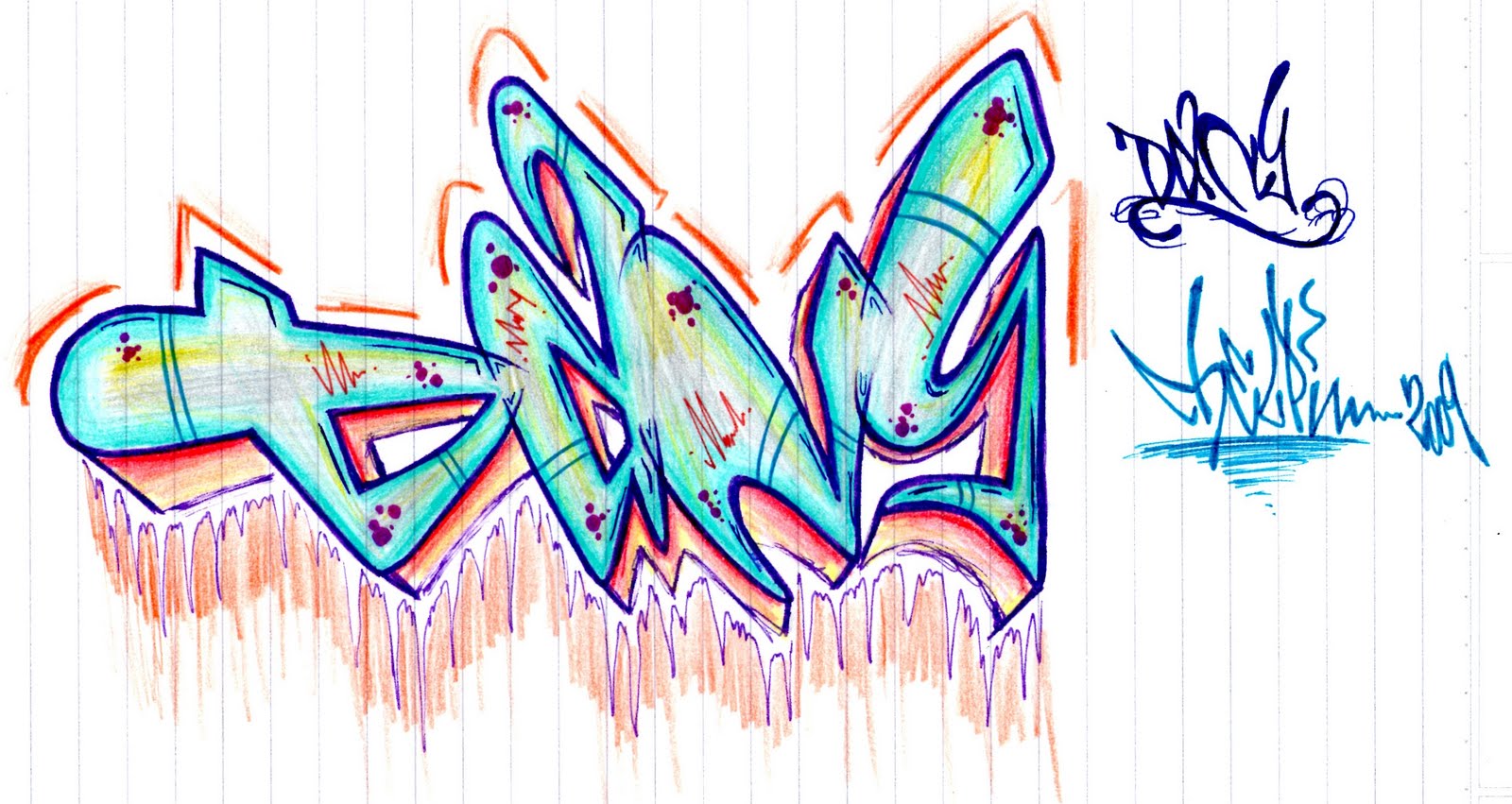 Chelpi BlackBook: Bocetos de graffiti Daniel - Dany
