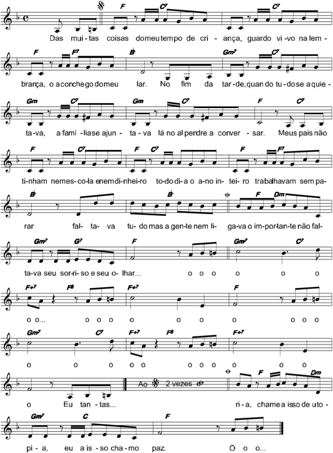 Cifras e Partituras Litúrgicas: Utopia