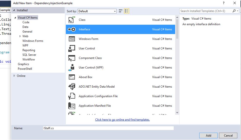 Dependency Injection In Net With Example Using Ninject