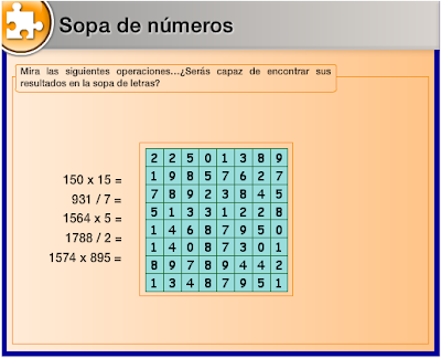 SOPA DE NUMEROS para imprimir - Imagui