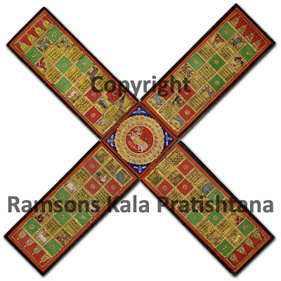 Traditional Board Games of India: Pagade - Old Lithograph Board