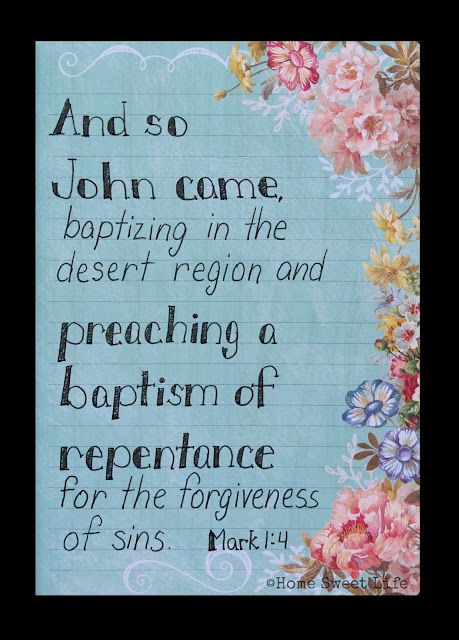 Home Sweet Life: Mark 1:4