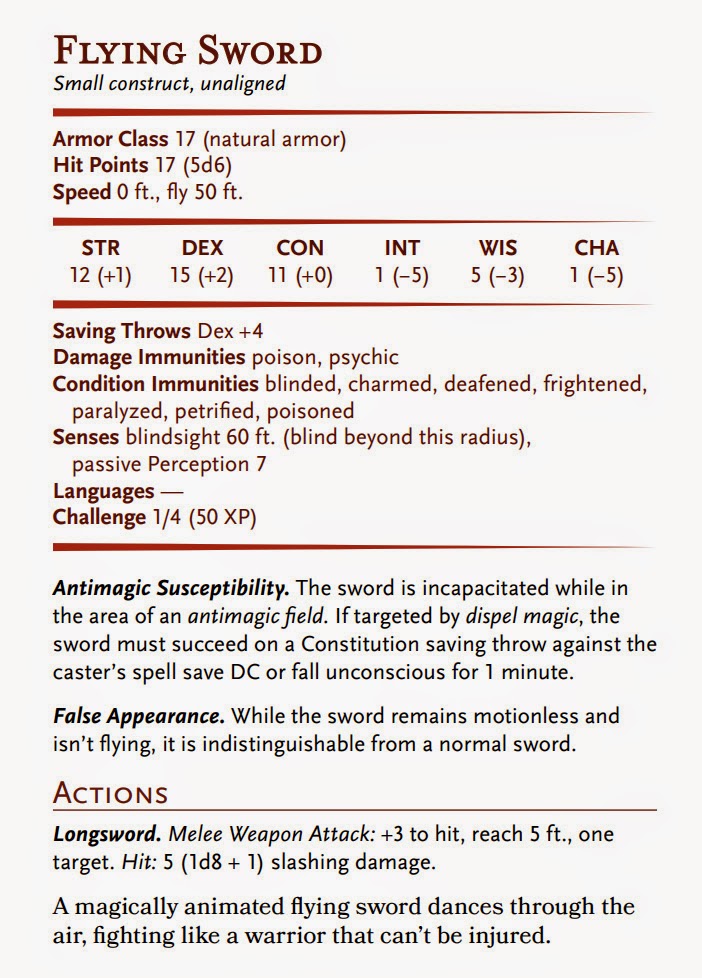 D&D Basic Monsters: Flying Sword