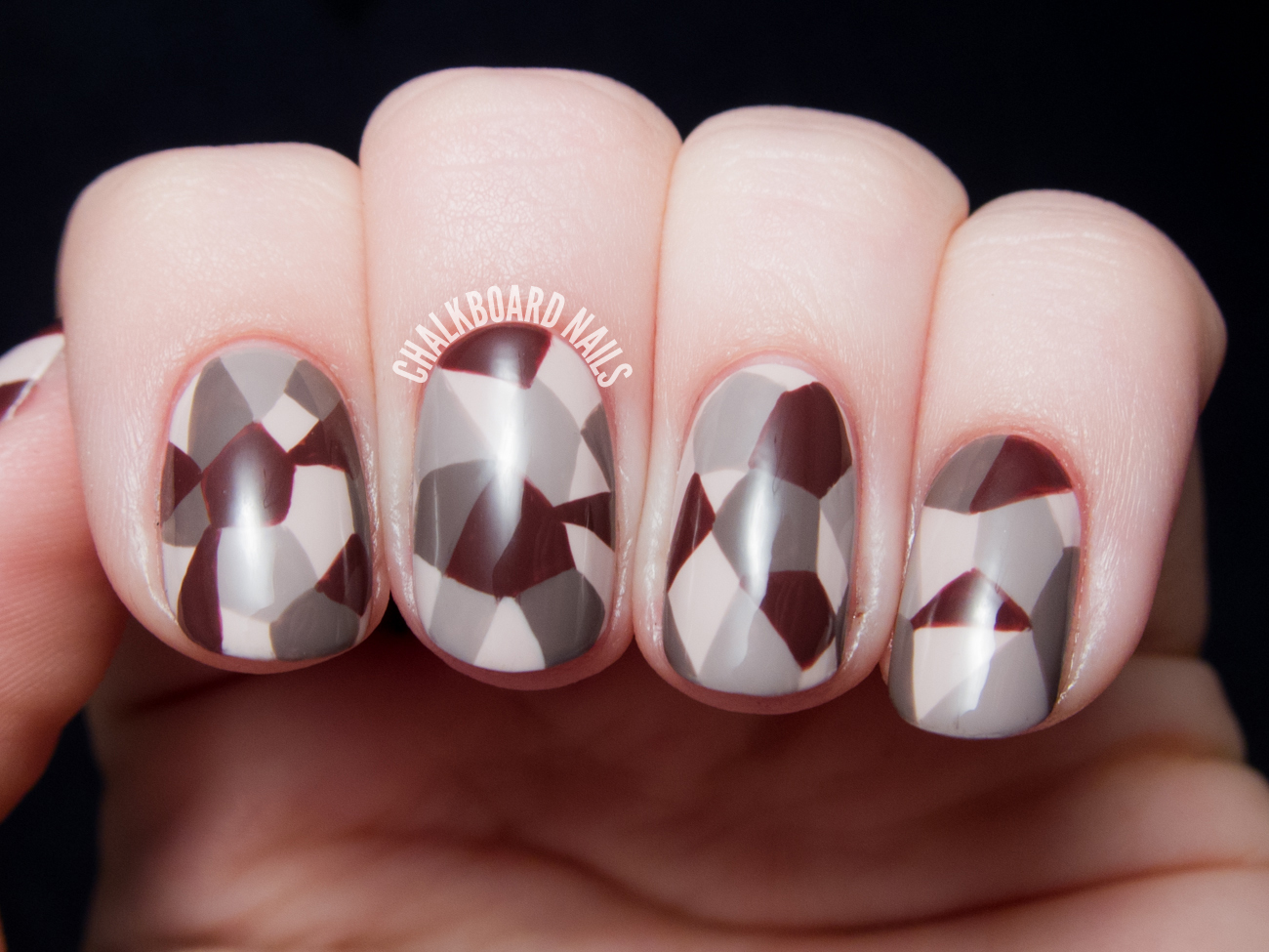 Geometric Faceted Neutrals - OPI Brazil Nail Art | Chalkboard Nails ...