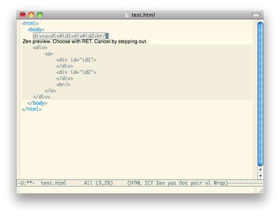 [Emacs] HTML/XML 코딩 어시스트 zencoding - Seorenn SIGSEGV