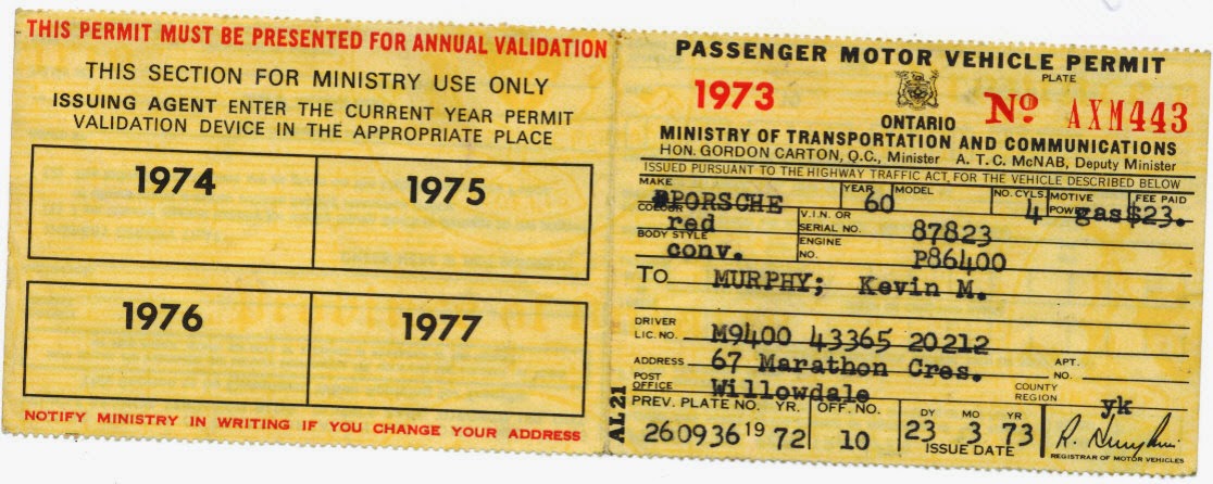 Porsche 87823 - project diary more or less: Identification Numbers