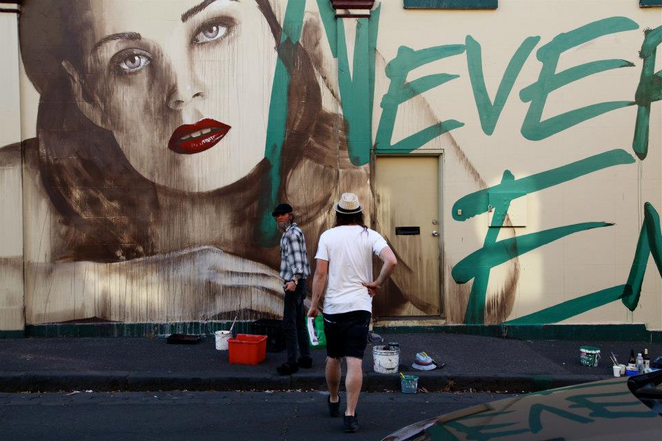 RONE New Mural In Progress, Melbourne, Australia – StreetArtNews