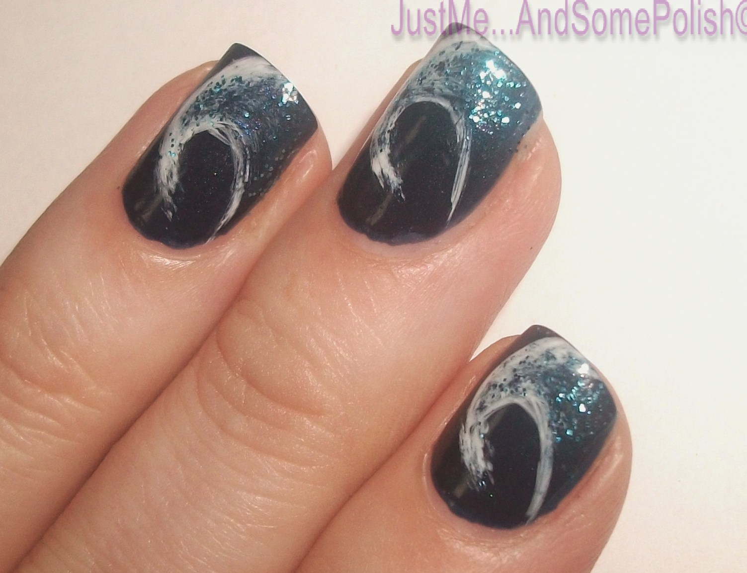 Just me.... and some polish: Wave nail art