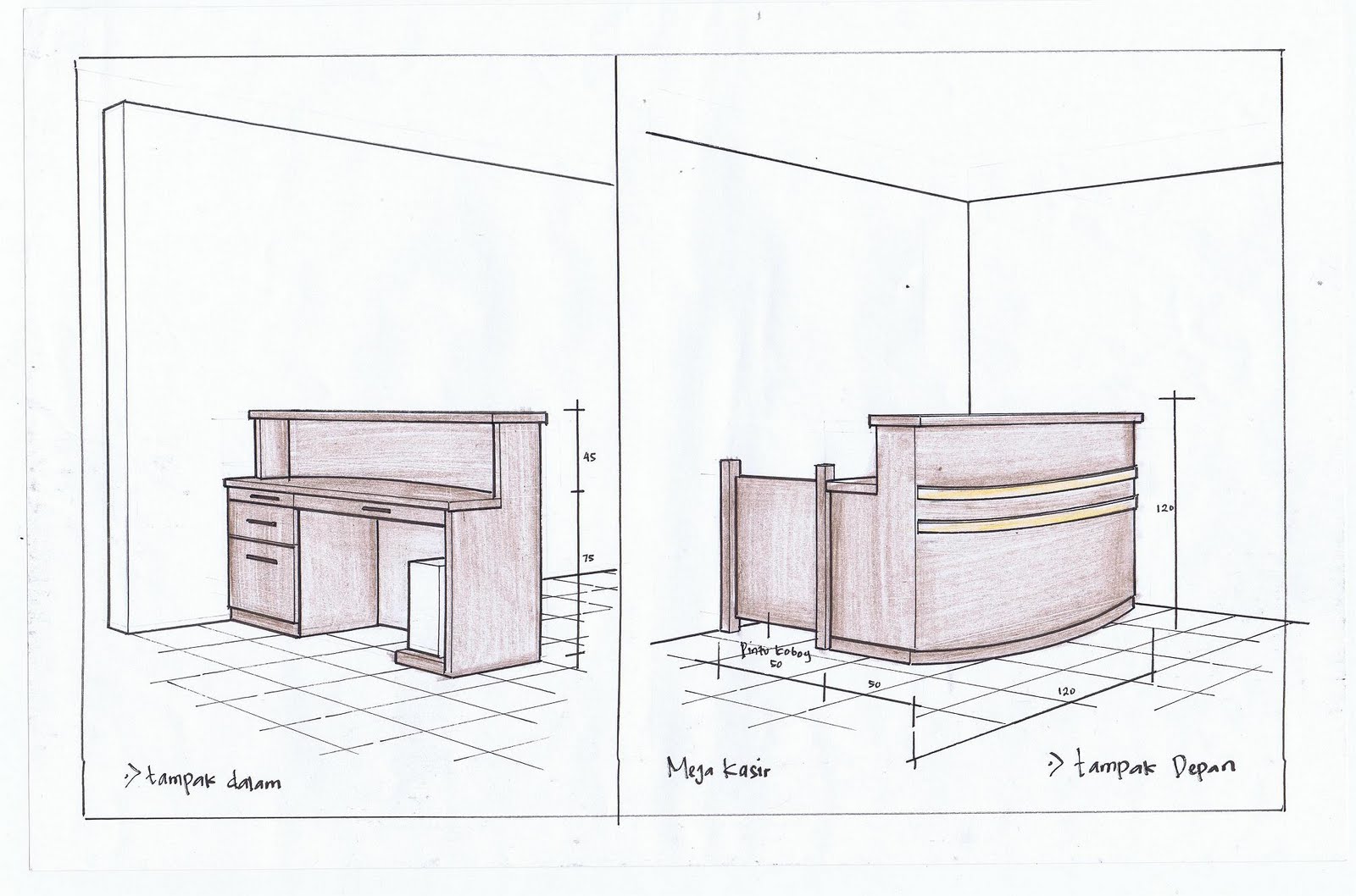 RIMBA ASIA FURNITURE: Sketsa : Meja Konter